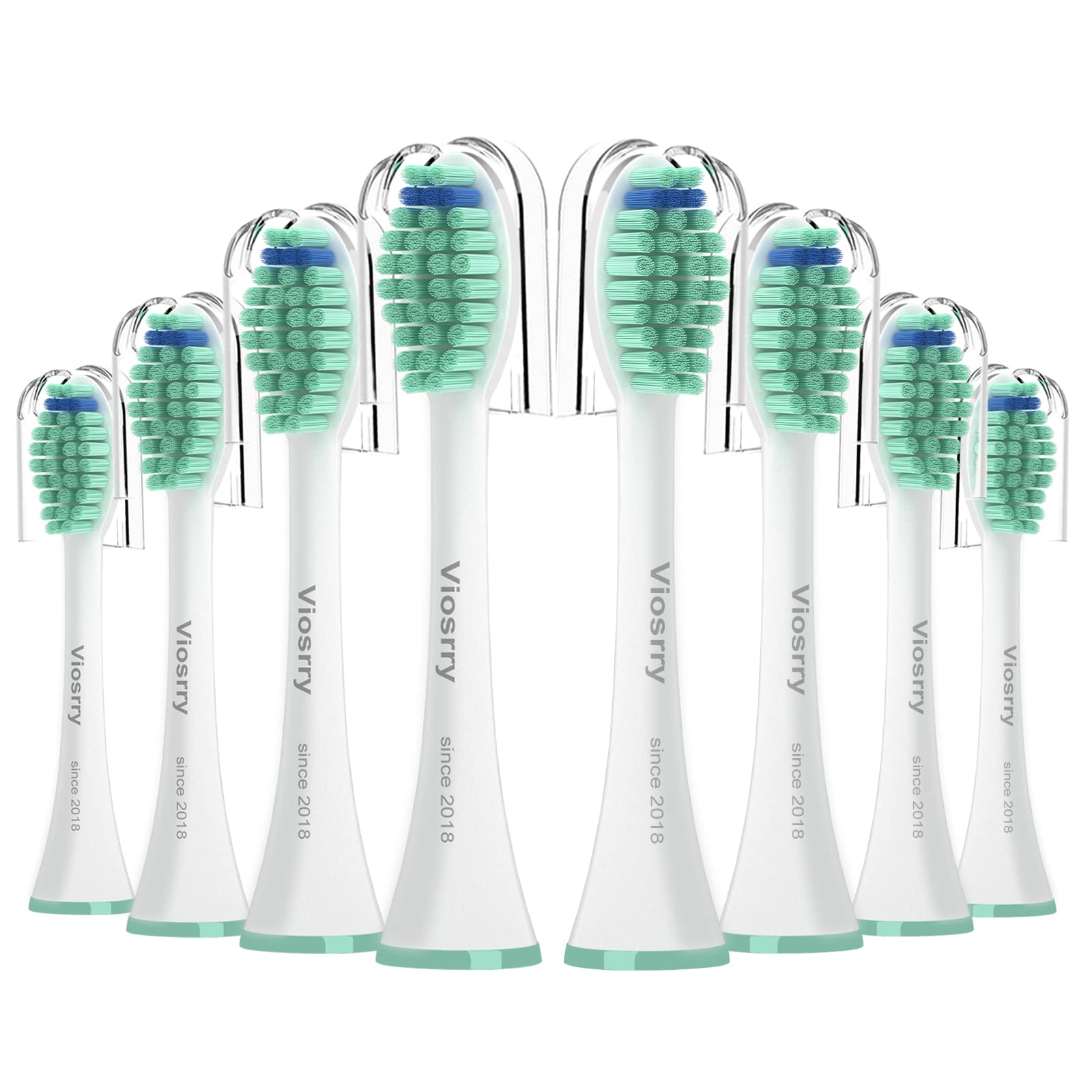 Vioesrry Toothbrush Replacement Heads Compatible with C2 C3 9023 4100 1100 g2 2 Series 6015/03 Electric Brush Refills, 8 Pack, Blue