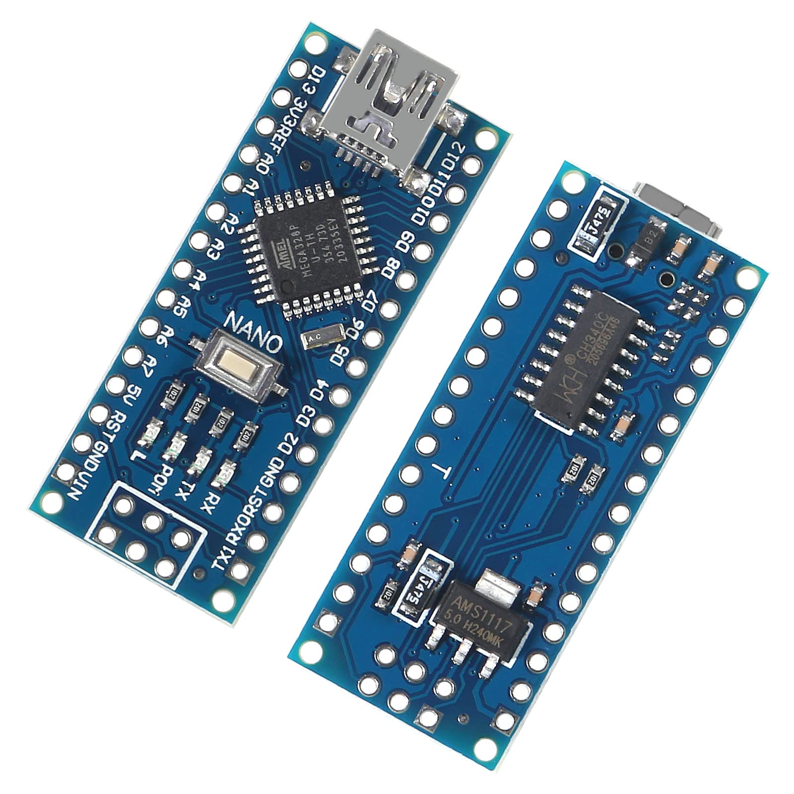 AOICRIE 3pcs Nano V3.0 ATmega328P CH340G 5V 16M Mini USB Micro Controller Board Development Board with PIN Headers Pin Unsoldered (3PCS Nano V3.0 ATmega328P)