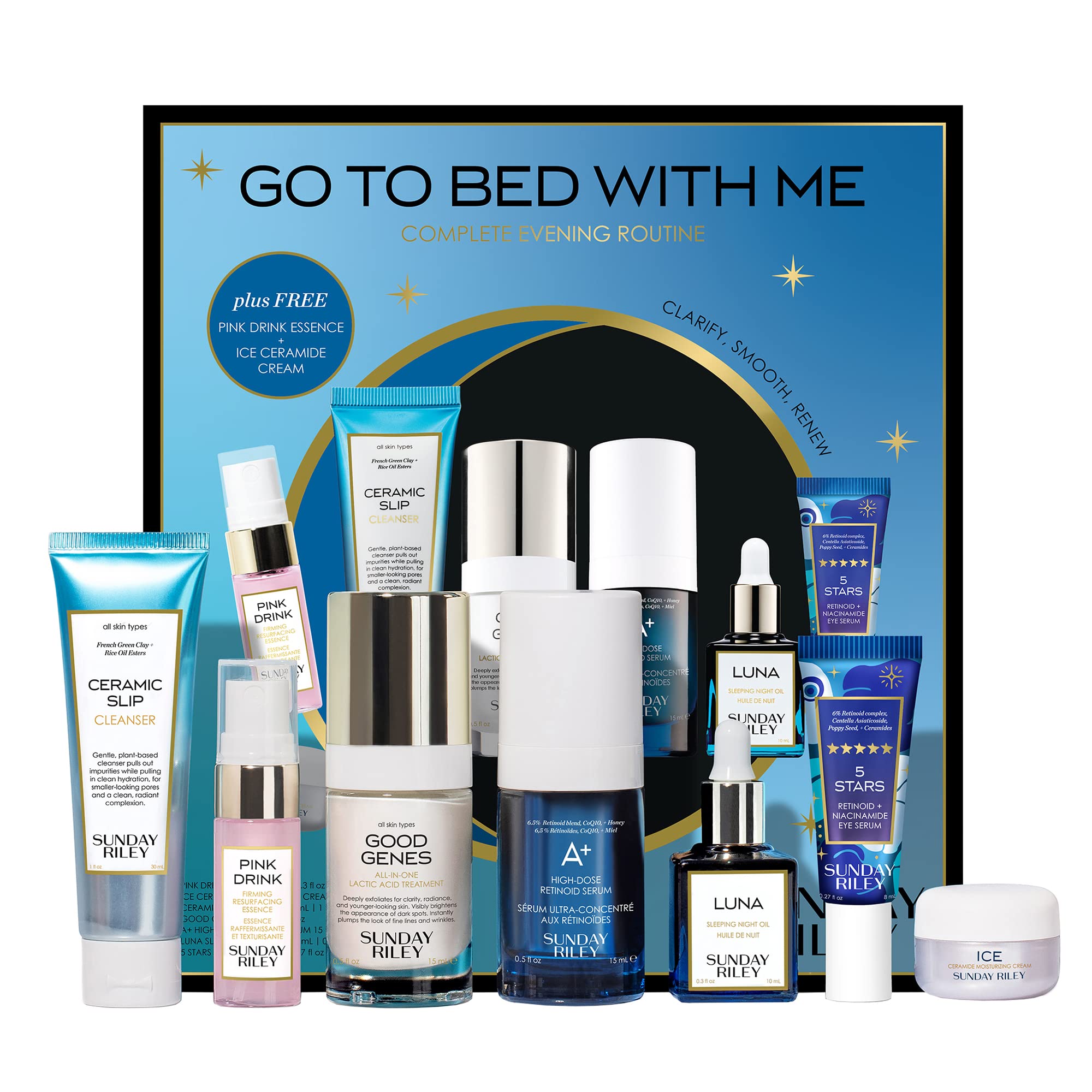 Sunday Riley Go To Bed With Me Complete Anti Aging Evening Skincare Set, 1 ct.