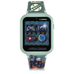 smart watch for kids – boba fett star wars kids watch with camera, games, voice recorder, pedometer, calculator – interactive girls and boys watch ideal for school, everyday wear (bob4001)