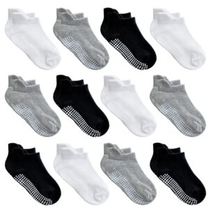 kepairtia 12 pair toddler socks with grips non-skid baby boys girls kids cotton socks