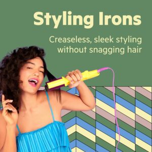 Flower Beauty All-in-One Versatile Styling Tool - Revolving Straightener or Curling Wand with 4 Heat Settings - Reduce Damage for Healthy Hair