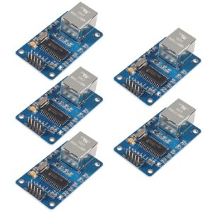 aceirmc 5pcs enc28j60 enc28j60-i/so hr911105a ethernet lan network module spi interface 3.3v for arduino avr pic lpc stm32