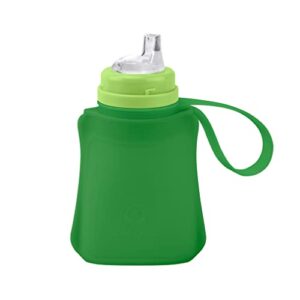 green sprouts sprout ware sip & straw pocket made from silicone and plants (8 oz.), non-toxic silicone plant-based plastic sip & straw pocket - green