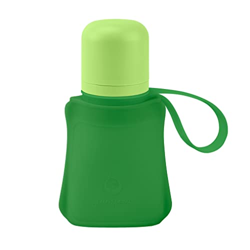 Green Sprouts Sprout Ware Sip & Straw Pocket made from Silicone and Plants (8 oz.), Non-toxic Silicone Plant-based Plastic Sip & Straw Pocket - Green