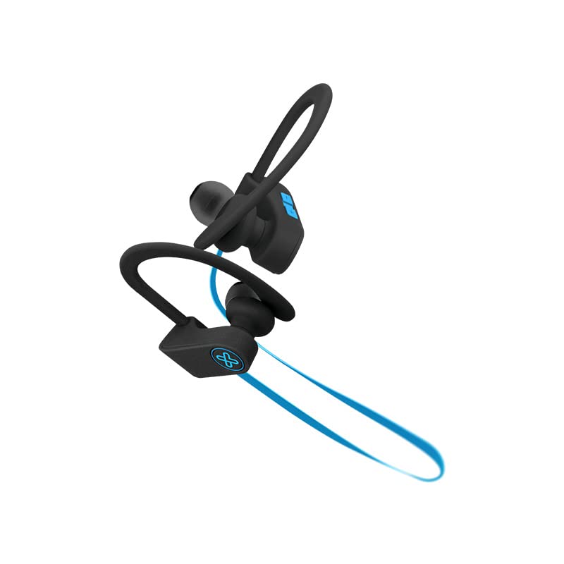 Klip xtreme JogBudz II Sports Earphones with Mic Lightweight Water-Resistant Earbuds with Ear Hooks Compatible with Siri and Google Voice, Wireless Headphones (Blue)