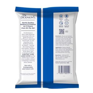 T.N. Dickinson's Witch Hazel Soothing MultiUse Cleansing Cloth, 4 Pack, 25 Cloths Per Pack,white