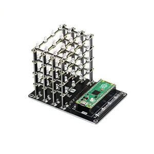 Pico Cube 4x4x4 64 LED Cube Kit for Raspberry Pi Pico (Assembled, Green)