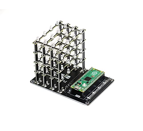 Pico Cube 4x4x4 64 LED Cube Kit for Raspberry Pi Pico (Assembled, Green)