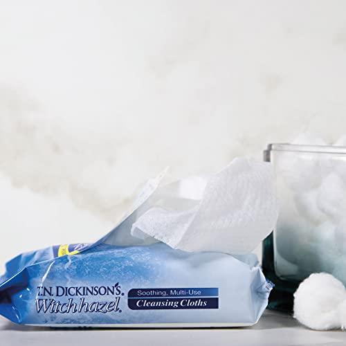 T.N. Dickinson's Witch Hazel Soothing MultiUse Cleansing Cloth, 4 Pack, 25 Cloths Per Pack,white