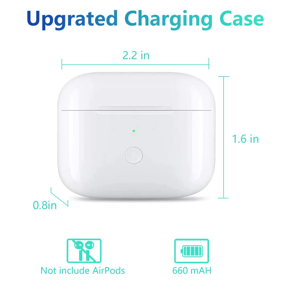 Wireless Charging Case for Airpod Pro, with 660 mAh Battery Capacity Charger Case Replacement with Pairing Sync Button (White)