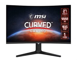 msi g271c, 27" gaming monitor, 1920 x 1080 (fhd), va, 165hz, freesync premium, hdmi, displayport, tilt