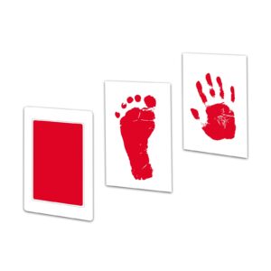 Xingwenice Baby Handprint or Footprint Inkless Pad Kit, Infant Clean Touch Non-Toxic Hand & Foot Stamp, Perfect Baby Shower Keepsake Gifts for Newborn Boys Girls, 2 Packs (Standard, Red)