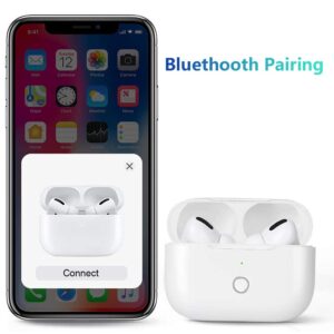 Wireless Charging Case for Airpod Pro, with 660 mAh Battery Capacity Charger Case Replacement with Pairing Sync Button (White)