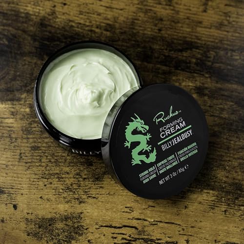 Billy Jealousy Ruckus Hair Forming Cream, Men's Styling Hair Cream For Strong Hold and High Shine, 3 Oz.