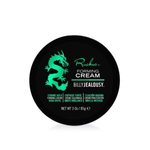 billy jealousy ruckus hair forming cream, men's styling hair cream for strong hold and high shine, 3 oz.