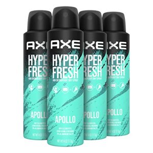 axe apollo deodorant spray 48 hour odor protection fresh sage and cedarwood deodorant without aluminum and without residue, 4 ounce (pack of 4)