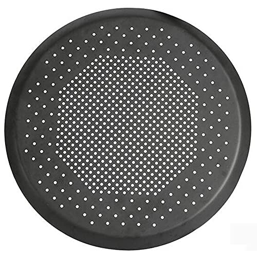 EKDSPW Aluminium Hard Coating Non-Stick Pizza Pan Anodizing Perforated Aluminium Baking Pans Tool with Holes (Color : Black, Size : 12inch)