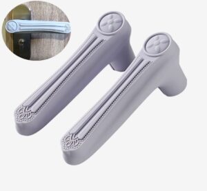 mikmaytoo door levers handle cover, 2 pcs anti-collision anti static electricity door handle silicone protective cover for children protectoin (grey)