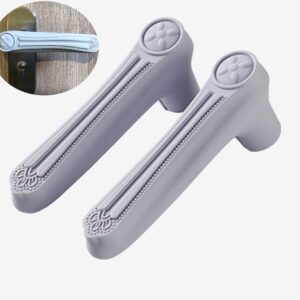 MIKMAYTOO Door Levers Handle Cover, 2 PCS Anti-Collision Anti Static Electricity Door Handle Silicone Protective Cover for Children protectoin (Grey)