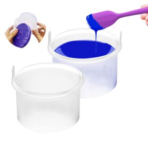 fa fightart 2pcs silicone wax pot bowl container can flat bottom with 1pcs wax spatula wax replacement for hair removable