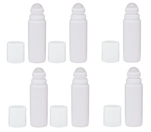 natural farms 6 pack - 3 oz - white hdpe plastic roll on bottle - non refillable - includes: bottle, cap and ball