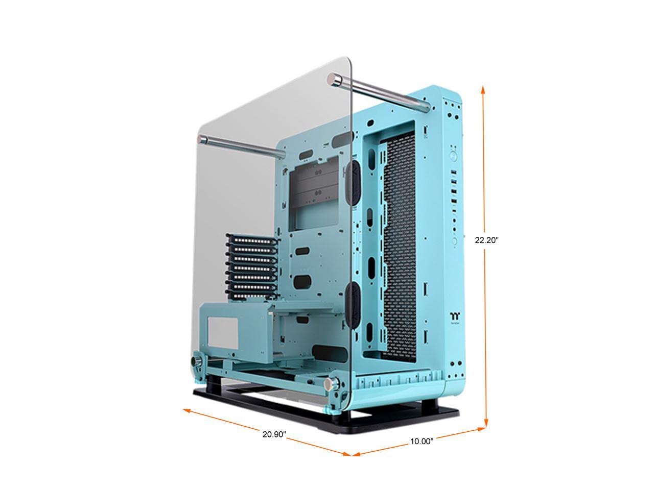 Thermaltake The Core P6 TG Turquoise Edition transformable ATX Mid Tower Fully Modular Computer Case with Tt LCS Certification CA-1V2-00MBWN-00