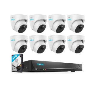 reolink 4k 16ch poe security camera system, 8x rlc-822a poe outdoor cameras bundle rln16-410 nvr 16 channel network video recorder (4tb hdd), 3x optical zoom, smart detection, remote access