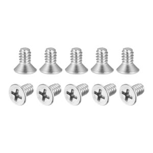 uxcell 10#-24x3/8" flat head machine screws phillips 304 stainless steel bolts 100pcs