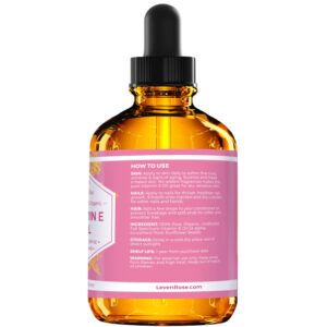 Vitamin E Oil by Leven Rose 75,000 IU per oz 100% Natural, Organic, Pure Vitamin E Oil for Skin, Face, Hair, Nails, and Scars, 4 oz