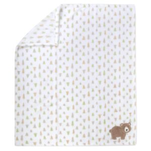 Plush Fleece Throw and Receiving Baby Blankets for Boys and Girls 30x40 (Woodland Bear)