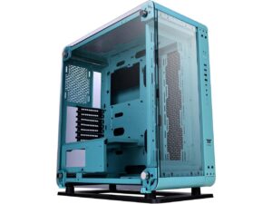 thermaltake the core p6 tg turquoise edition transformable atx mid tower fully modular computer case with tt lcs certification ca-1v2-00mbwn-00