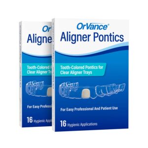 aligner pontics | temporary tooth replacement for aligner trays and retainers during orthodontic treatment (32 count)