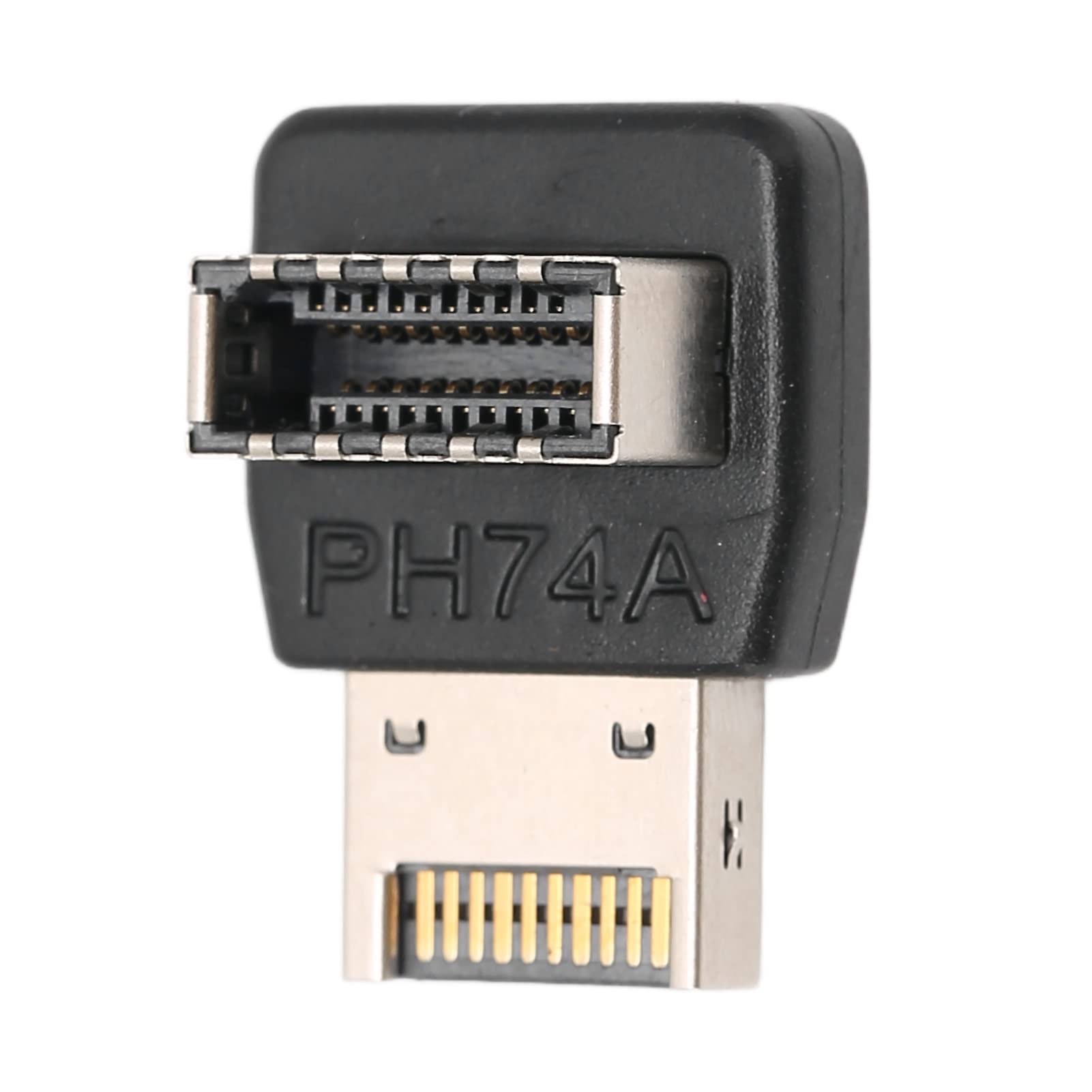 Right Angle USB Type E Adapter, Front Panel Header Male to Female USB 3.2/20Gbps 3.1/10Gbps for USB C Header Motherboard(PH74A)