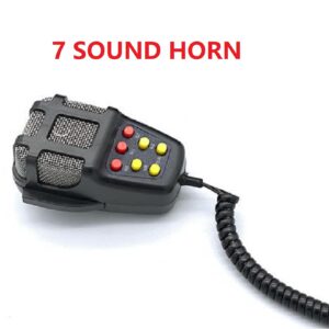 Rockmoon Car Siren Horn 7 Tone Sound Siren Police Mic PA Speaker Car System Emergency with Microphone Amplifier-100W Emergency Sound Electric Horn-12V, black