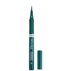 l’oréal paris cosmetics makeup infallible grip precision felt eyeliner, smudge resistant, long lasting waterproof eyeliner, green, green, 0.03 fl oz