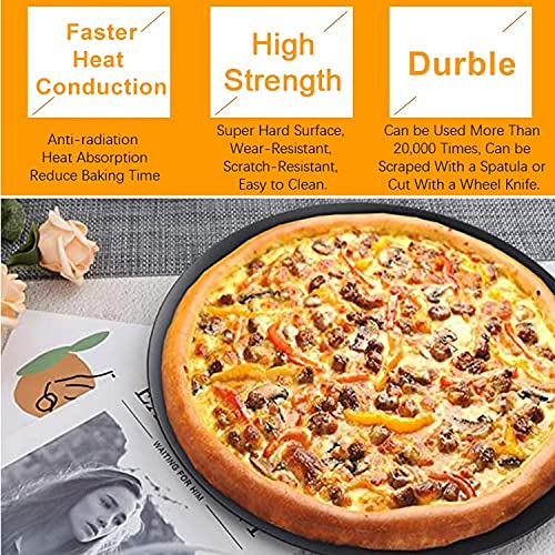 EKDSPW Aluminium Hard Coating Non-Stick Pizza Pan Anodizing Perforated Aluminium Baking Pans Tool with Holes (Color : Black, Size : 12inch)