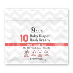 10 x travel size diaper rash cream | individually wrapped packets | travel size diaper cream and ointment for treatment & prevention of diaper rash | safe for baby's sensitive & delicate skin (red)