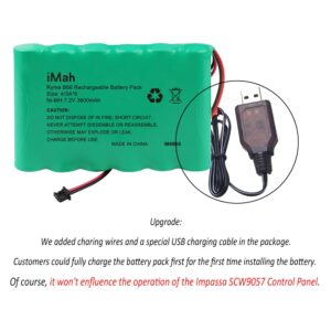 iMah Replacement for DSC Impassa 9057 Battery 6PH-H-4/3A3600-S-D22 7.2V 3600mAh 17000152 SCW-BATTERYHC Alarm System, Ryme B66 Recently Upgraded