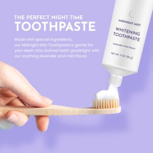 SNOW Daily Hydroxyapatite Whitening Toothpaste - Oral Care Paste for Teeth Whitening - PM Toothpaste with Xylitol & Hydroxyapatite - Lavender & Mint Flavor (Midnight Mist)