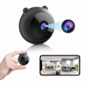 mini spy camera 1080p hidden camera wifi hidden camera portable small hd nanny cam with night vision and motion detection, app remote access - indoor covert security camera for home