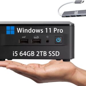 Intel NUC 12 Pro Kit Wall Street Canyon Mini PC for Zoom Room (64GB RAM, 2TB SSD, 12-Core i5-1240P, Iris Xe Graphics) Business Desktop, 2 x Thunderbolt 4, Ethernet, Wi-Fi 6E, IST Hub, Win 11 Pro