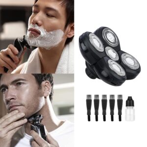 fayle 5 in 1 Razor Replacement Head Set, 5 Heads Electric Shavers Replacement Head with Cleaning Brush & Oil, Floating Trimmers Head for Men(Black)