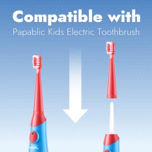 Papablic Kids Electric Toothbrush Replacement Heads Red (4 Pack)