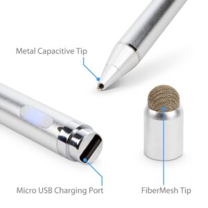 BoxWave Stylus Pen Compatible with ASUS ROG Flow Z13 (2022) - AccuPoint Active Stylus, Electronic Stylus with Ultra Fine Tip for ASUS ROG Flow Z13 (2022) - Metallic Silver