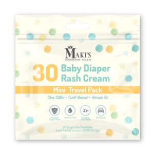 moptrek size diaper rash cream | individually wrapped packets | travel size diaper cream and ointment for treatment & prevention of diaper rash | safe for baby's sensitive & delicate skin (polka dots)