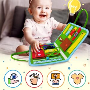 Exorany Busy Board, Montessori Toys Gifts for 1 2 3 4 Year Old Girls and Boys, Sensory Toys for Toddlers 1-3, Preschool Educational Toys Travel Activities, Learning Alphabet Animal Fine Motor Skills