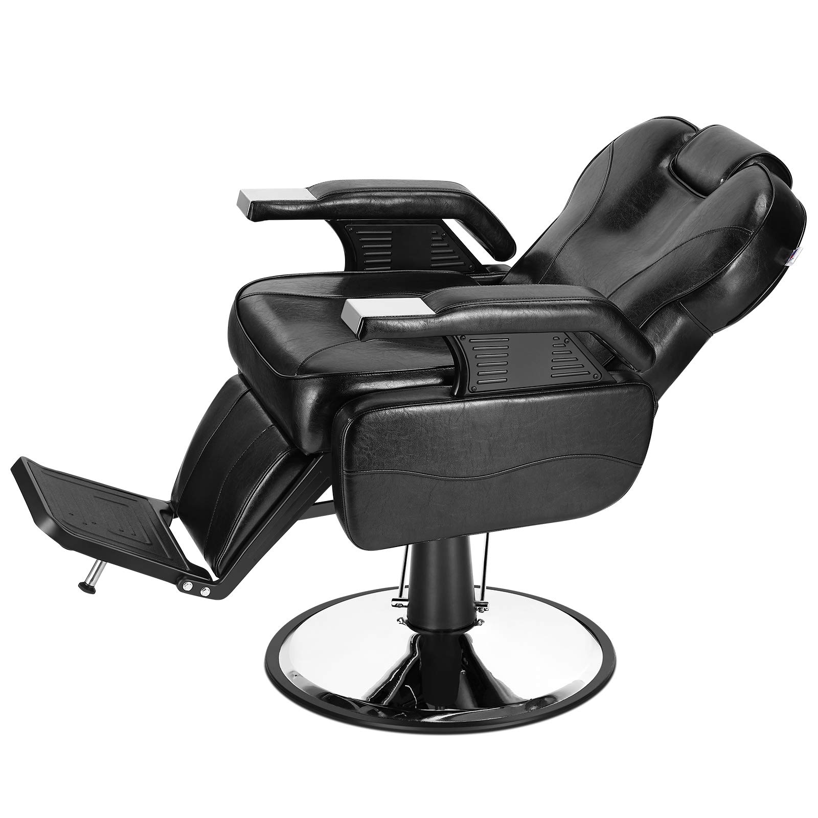 Artist hand Reversible Foot Pedal Barber Chair Hydraulic Recline Barber Chairs Salon Chair for Hair Stylist Tattoo Chair Heavy Duty Barber Salon Equipment (Black)