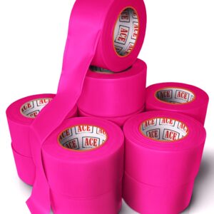 ACE Supply Pink Flagging Tape Survey Tape - Non-Adhesive 12 Pack - 1.5" Width, 150' Length, 2 Mil - Tree Tape for Branches, Surveyors Tape, Flag Tape