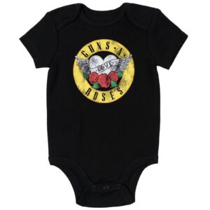 Guns N' Roses Baby Boys 3 Pack Raglan/Tie Dye Baby Short Sleeve Bodysuits black/white 3-6 Months